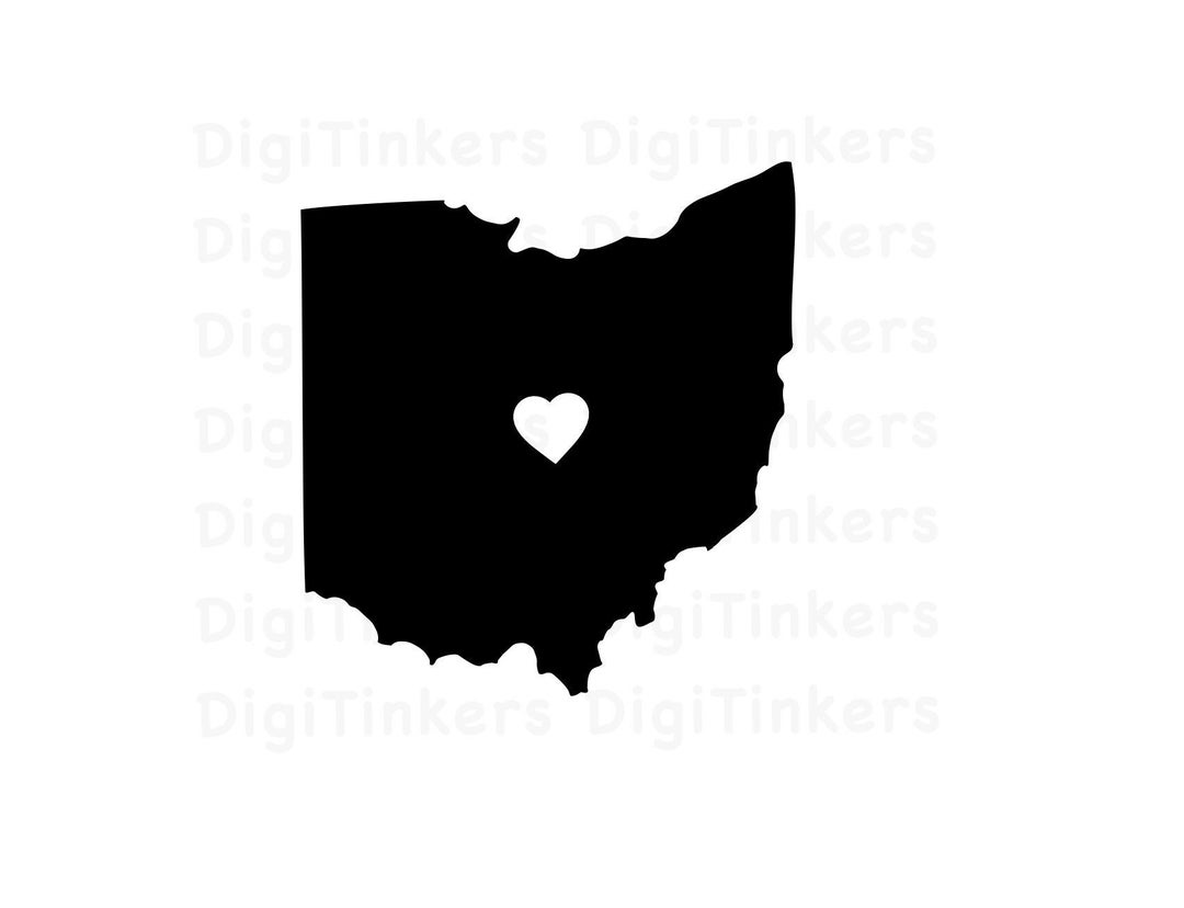 Heart Ohio State Outline Design,instant Digital Download: Vectorized ...