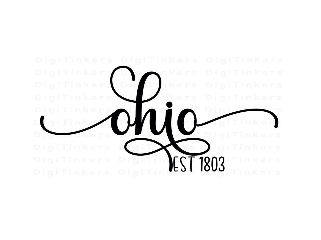 Cursive State Ohio Established 1803, Design for Crafting, Cricut ...
