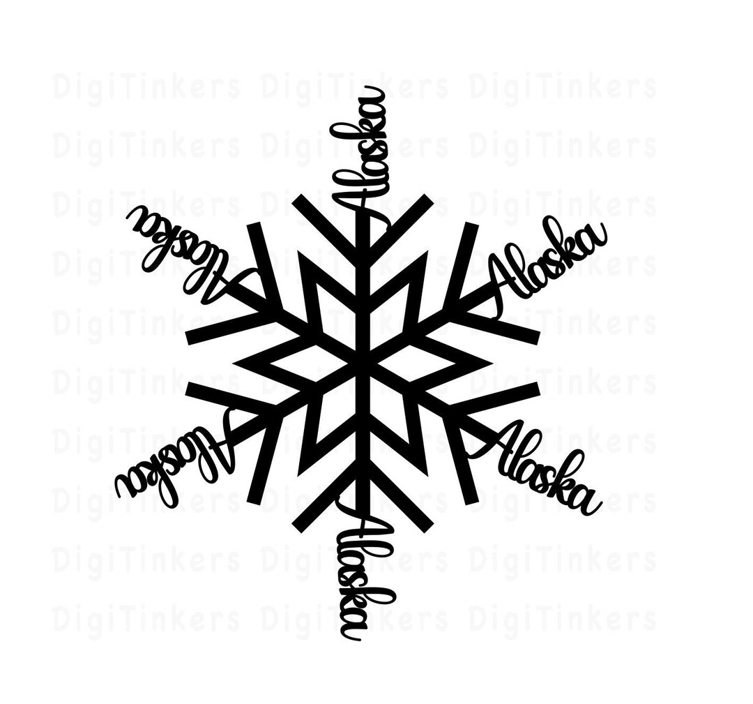 Alaska Cursive Script Font Snowflake Design for Crafting, Cricut ...