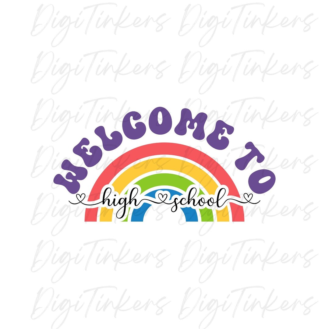 Welcome High School, Retro Rainbow Back to School, Teacher Shirt, Decor ...