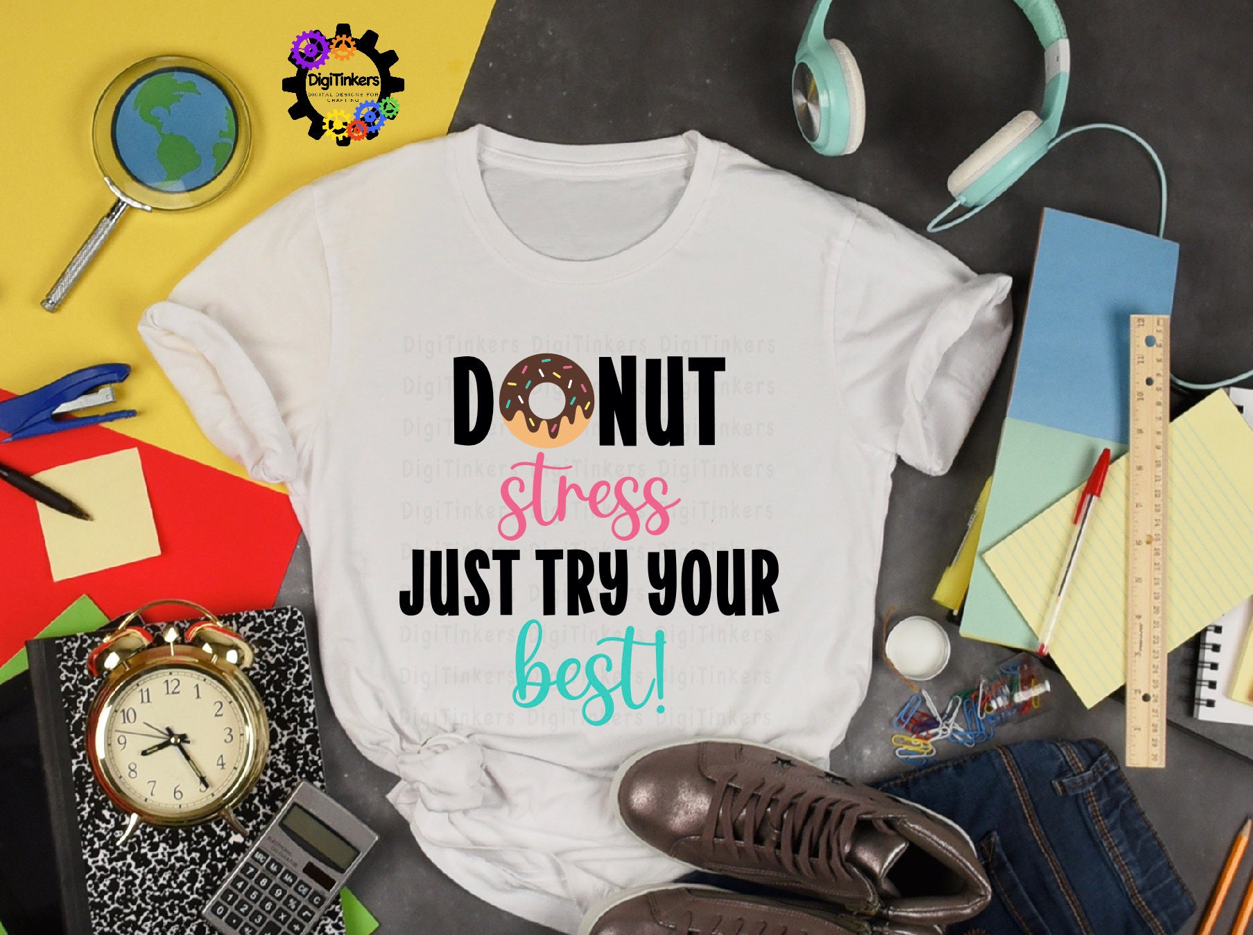 Donut Stress Motivational Design for Crafting Cricut - Etsy