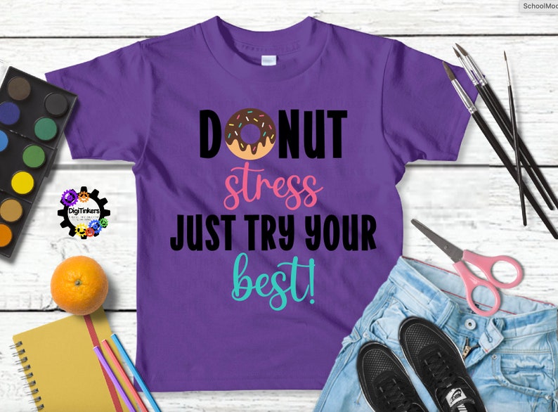 Donut Stress Motivational Design for Crafting Cricut - Etsy