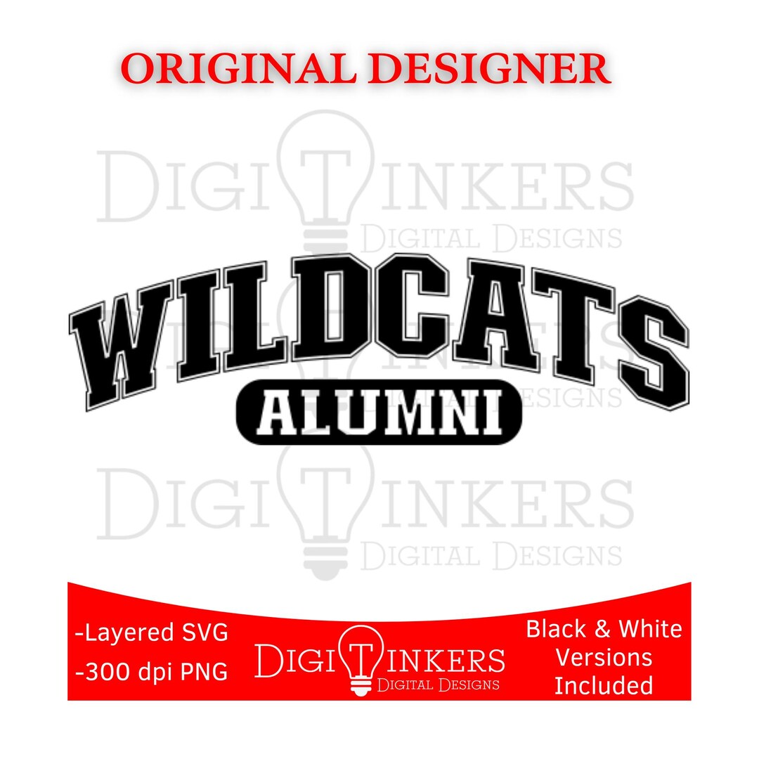 Wildcats Alumni SVG PNG Digital Download, College Team Mascot Cut File ...