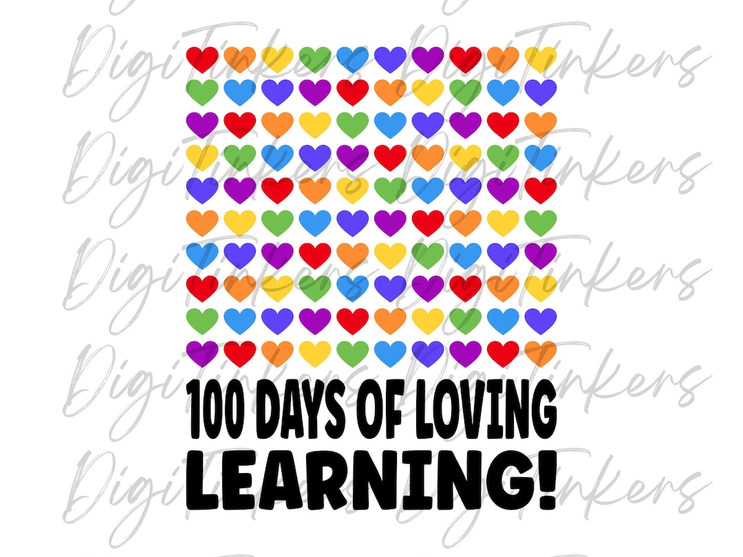 100 Days of School Rainbow Hearts Valentines Elementary Student Gift ...