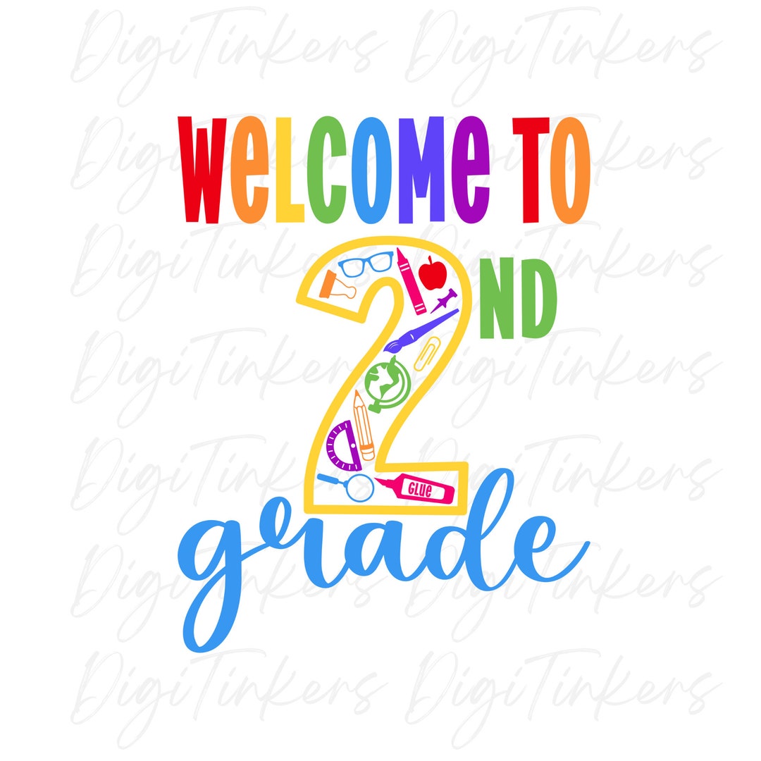 Welcome to 2nd Grade, Rainbow, Design for Crafting, Cricut, Silhouette ...