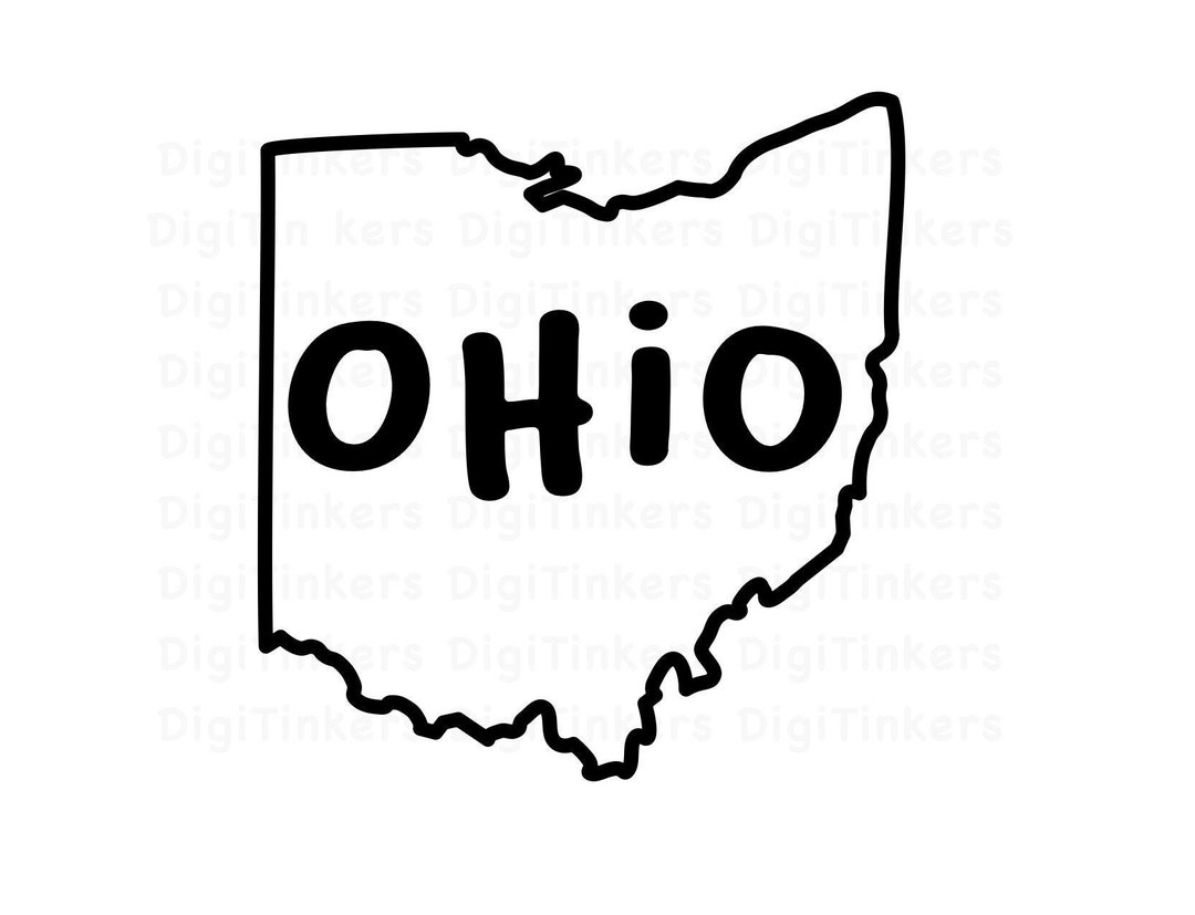 Ohio State Outline Small Letter Design, Instant Digital Download ...