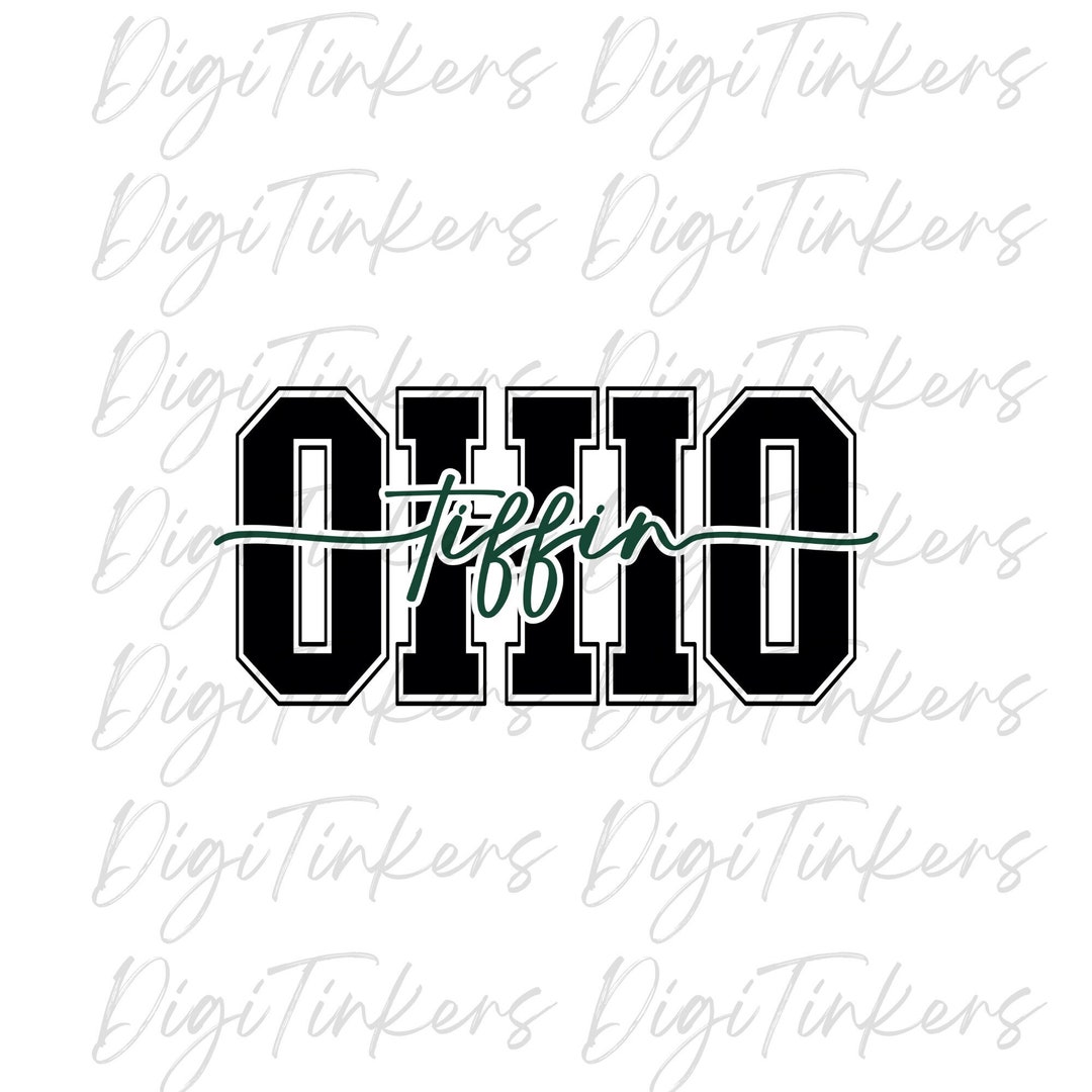 City of Tiffin Script Varsity Collegiate State of Ohio Logo, Ohio Pride ...