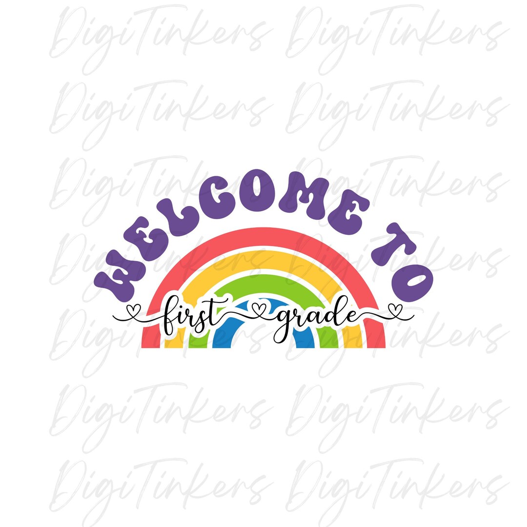 Welcome First Grade Retro Rainbow Back to School, Teacher Shirt, Decor ...