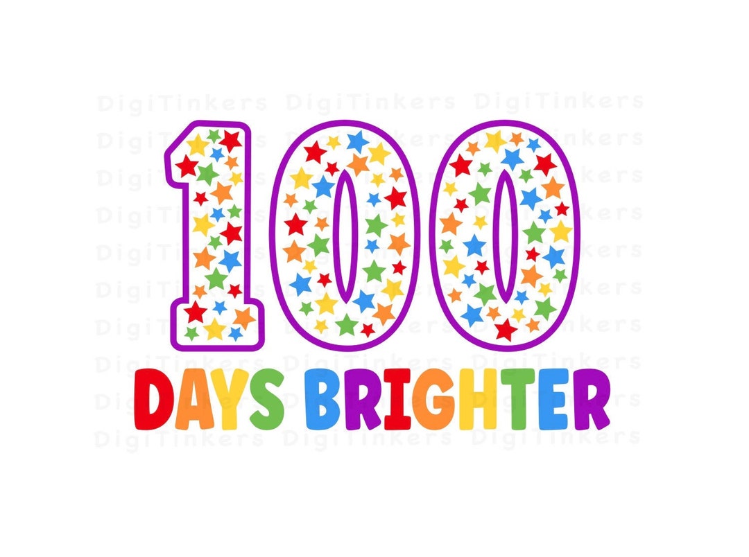 100 Days Brighter 100th Day of School Star Design for - Etsy Australia