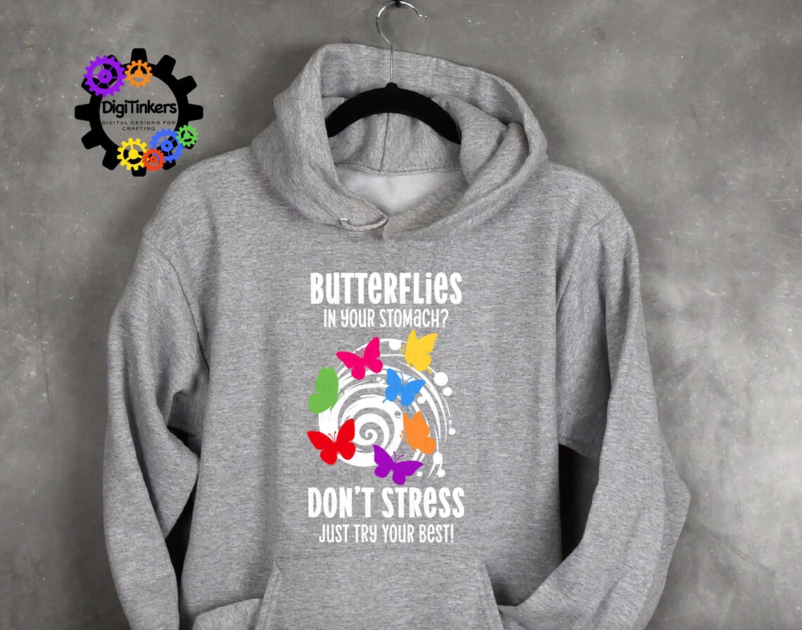 Stomach Butterflies Don't Stress Design for Crafting - Etsy