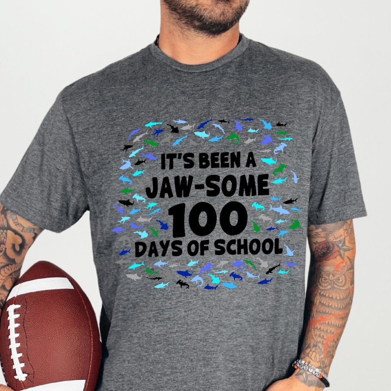 100 Days of School Funny Sharks Jawsome Ocean Elementary Student Gift ...