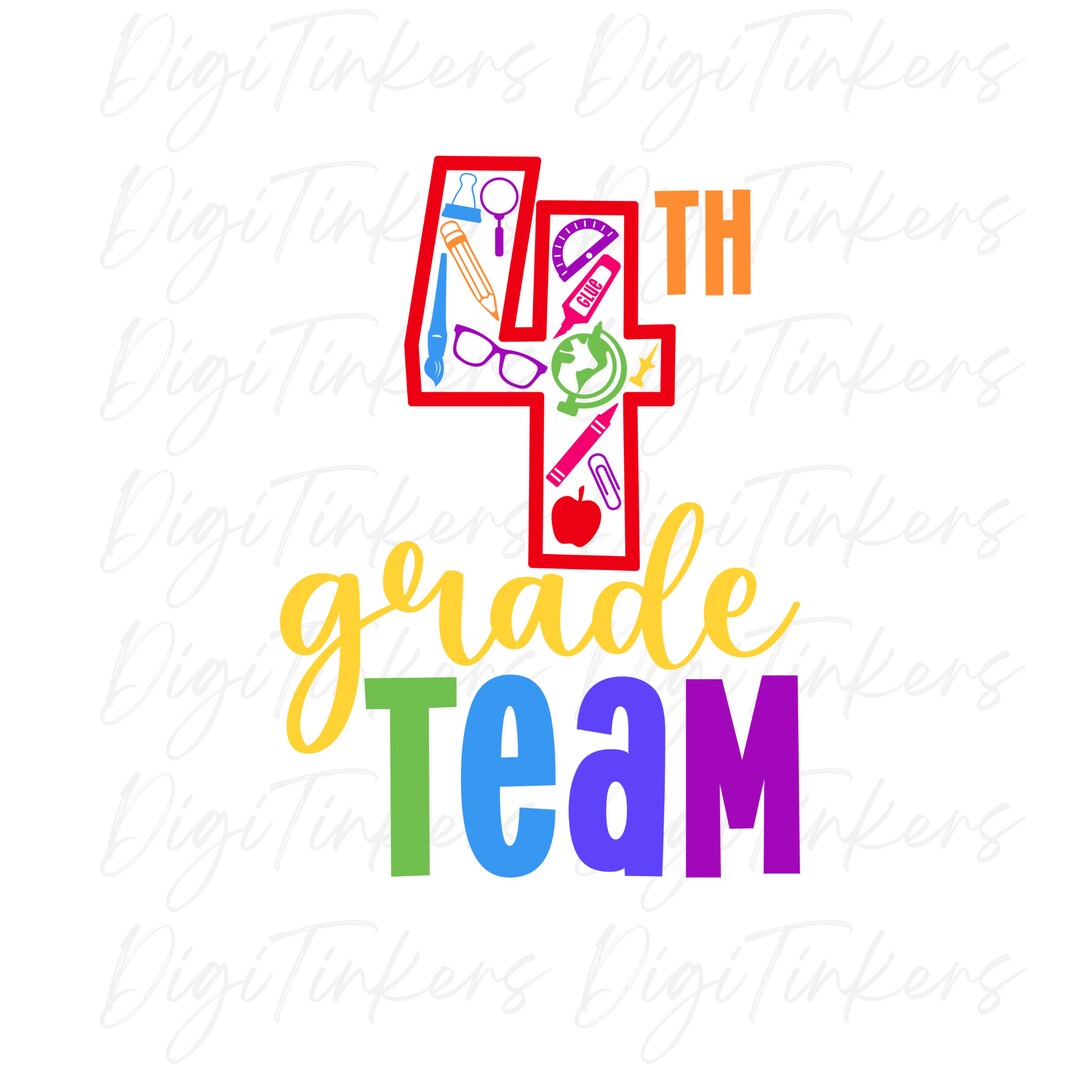 4th Grade Team Rainbow Design, Teacher SVG PNG JPEG (digital Download ...