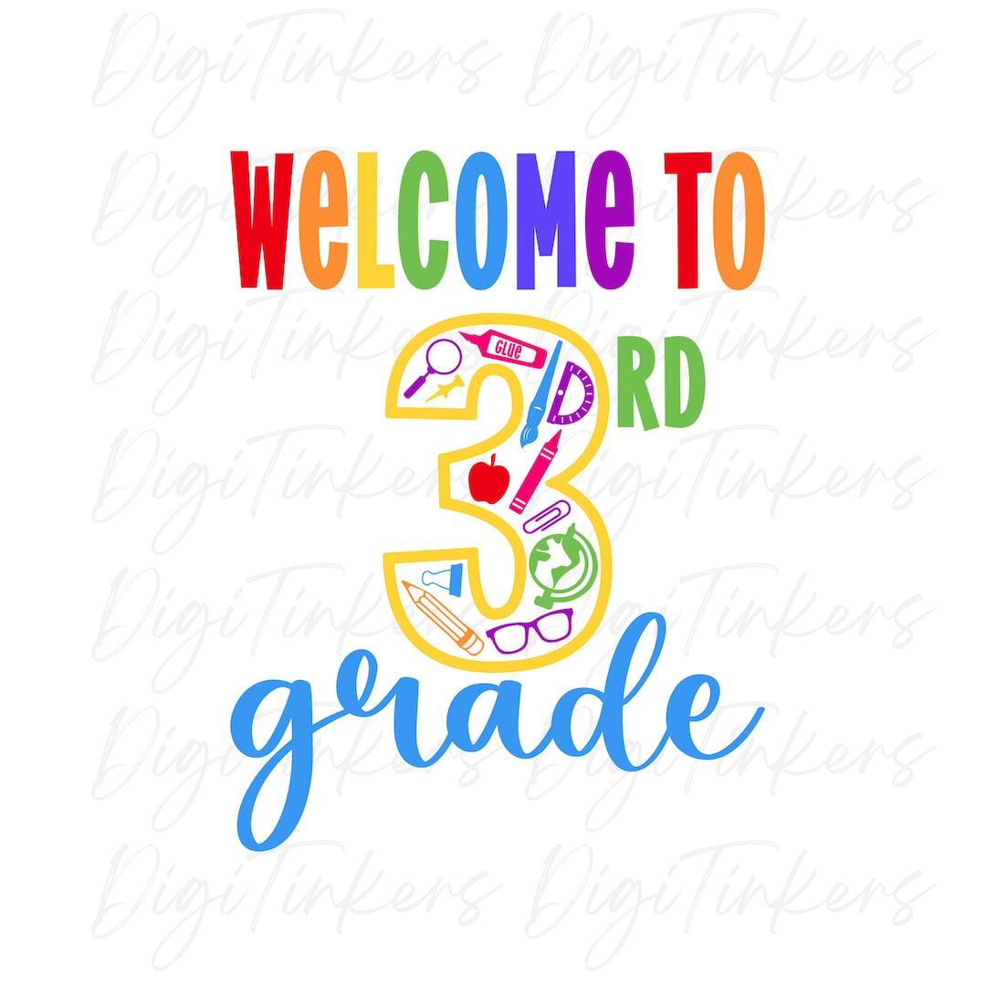 Welcome to 3rd Grade, Rainbow, Design for Crafting, Cricut, Silhouette ...