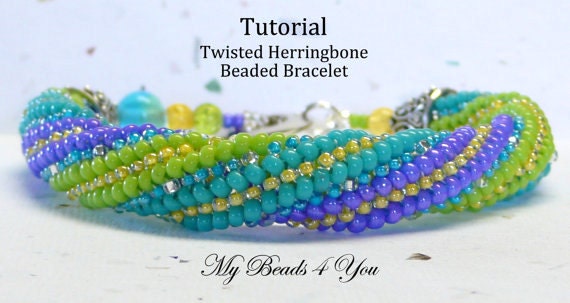 Beading Tutorial and Pattern, PDF Jewelry Making Instruction, Twisted ...