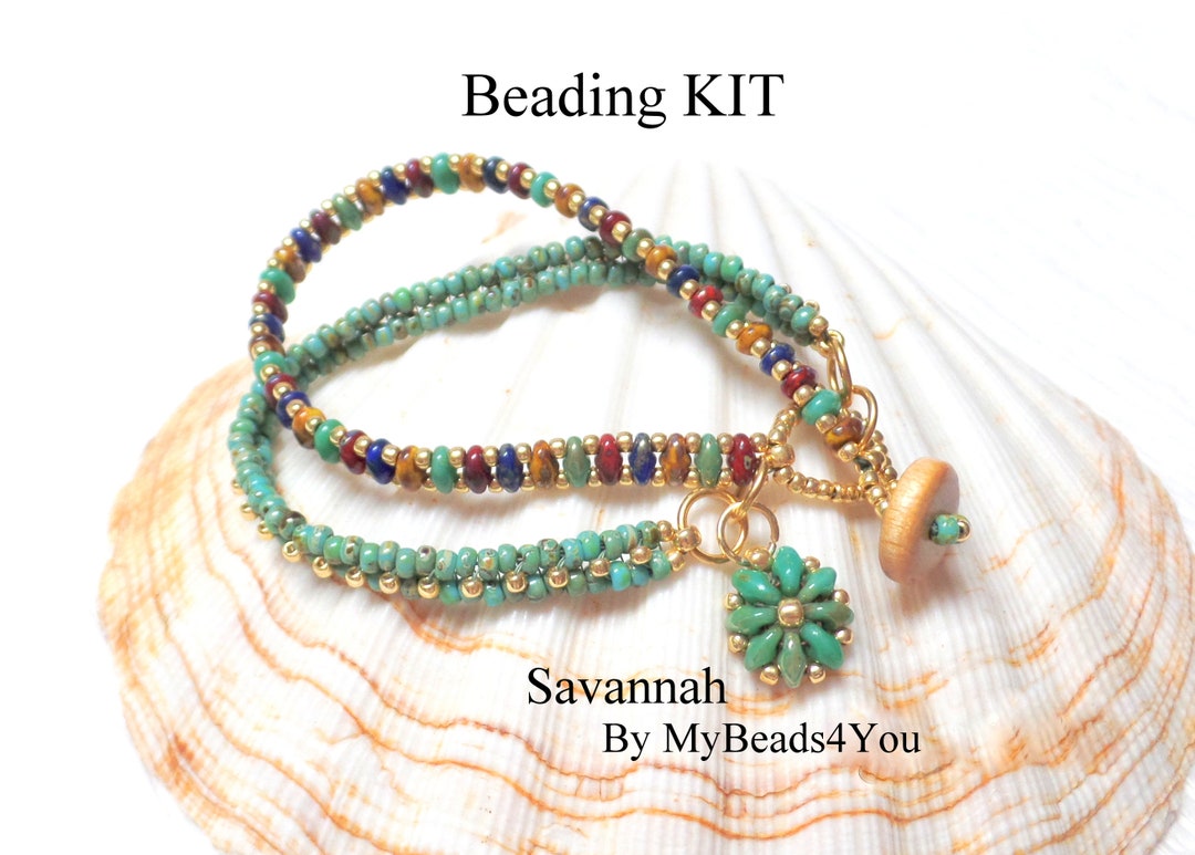Beading Kit Seed Bead Bracelet Wrap Bracelet Kit DIY - Etsy