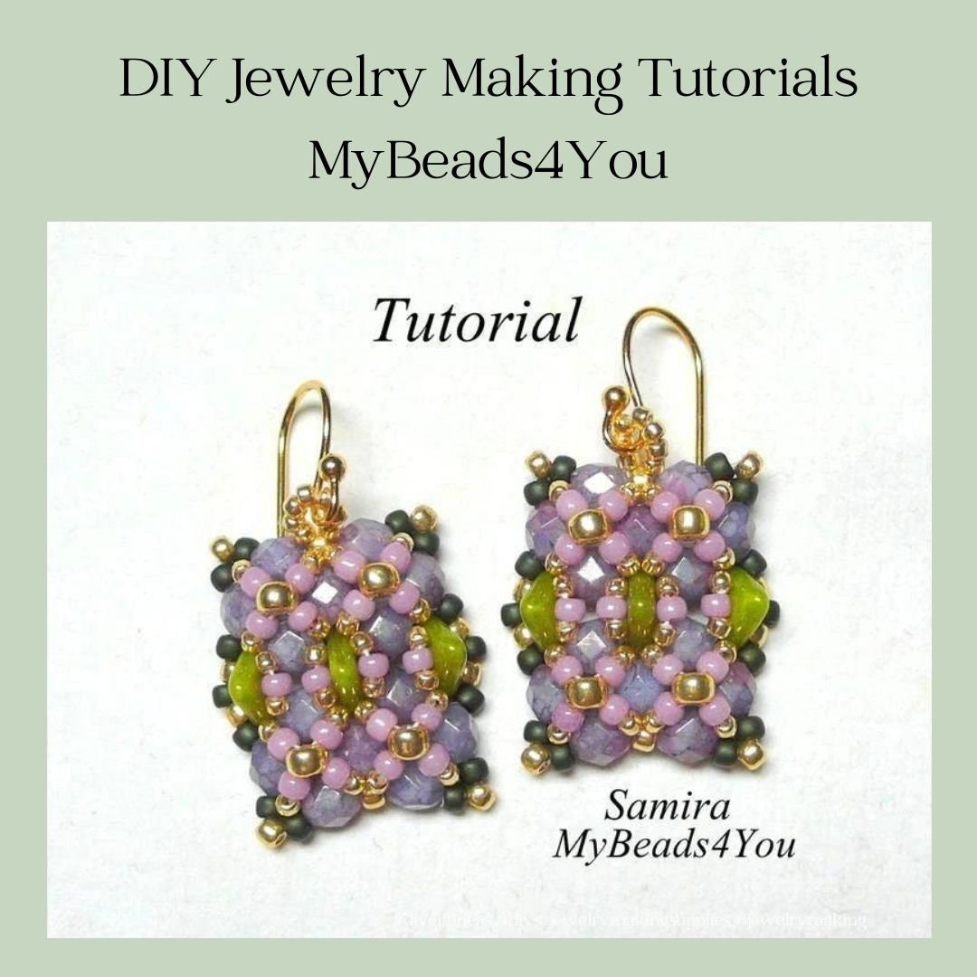 Beading Patterns Tutorials, Fire Polished Seed Bead Earring ...