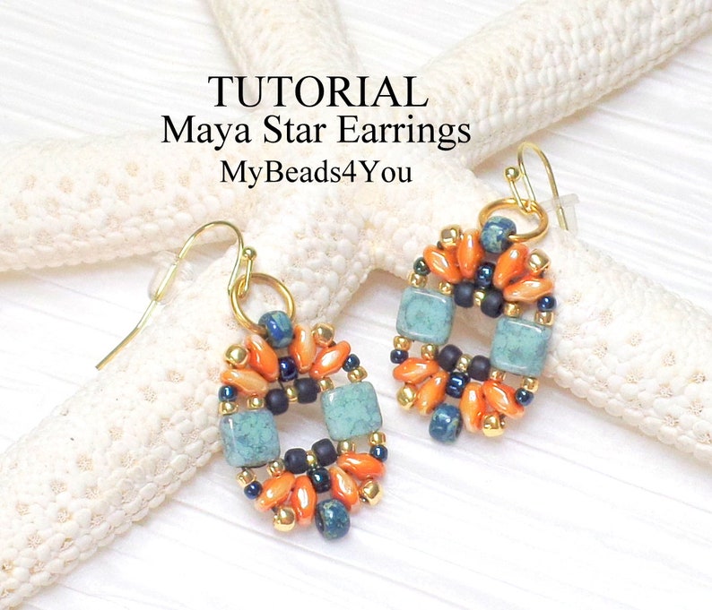 Beaded Earring Tutorial and Pattern Maya Star Tutorial DIY - Etsy