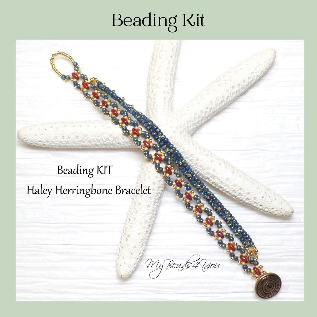Beading Kit, Bracelet Beading Pattern and Tutorial, Seed Bead Wrap ...