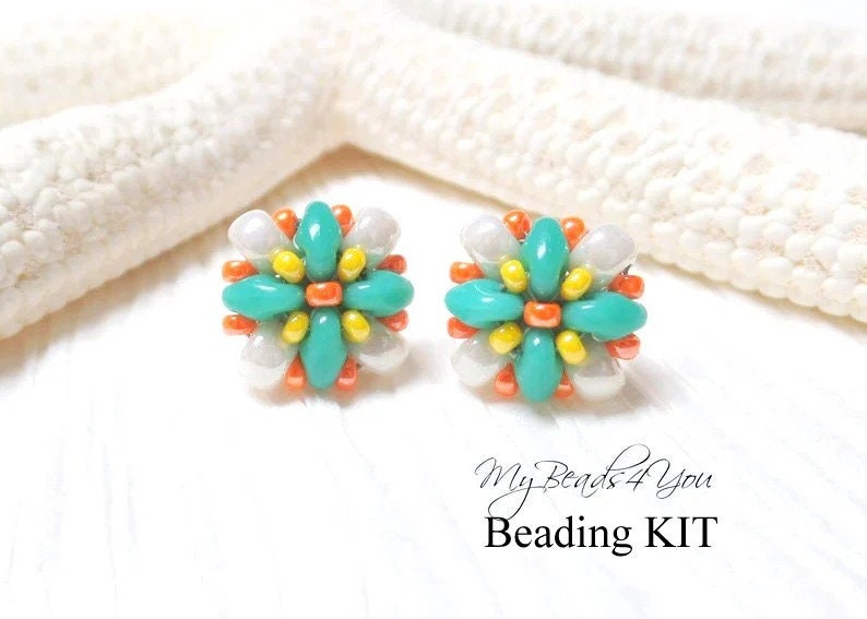 Beading Kit Earrings, Jewelry Making Patterns, Seed Bead Earring ...