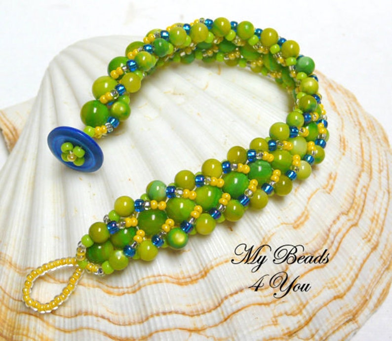 Beading Tutorials and Patterns, Flat Spiral Bracelet Tutorial, Easy Seed Bead Pattern, Jewelry ...