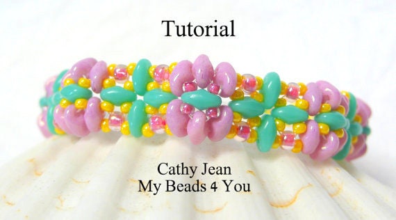 Superduo Seed Bead Bracelet Pattern, Cathy Jean Tutorial (PDF), Beading ...