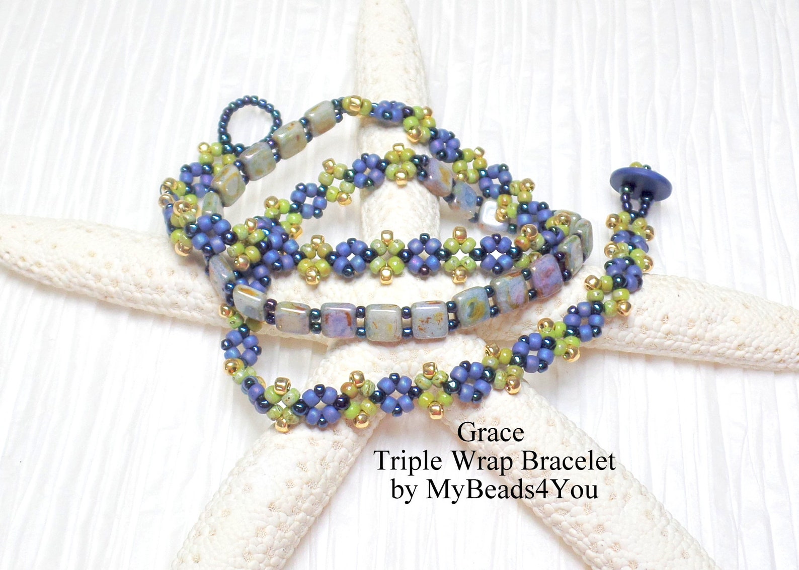 Grace Jewelry Bead Pack, DIY Wrap Bracelet Beading KIT Pattern and ...