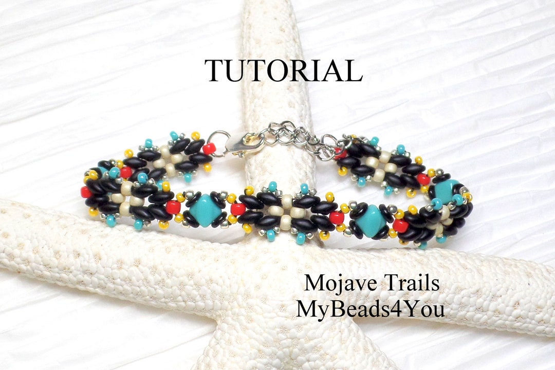 Bracelet Beading Pattern, Superduo Beads Tutorial, Jewelry Making Instructions, DIY Gifts, Craft ...