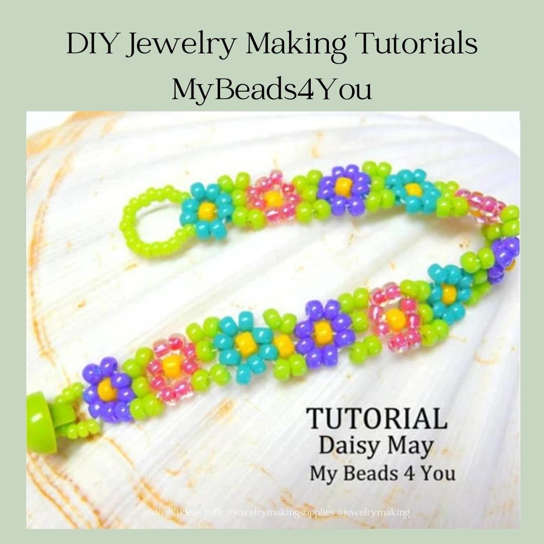 Daisy Bracelet Pattern, DIY Beading Daisy Chain Flower Tutorial ...