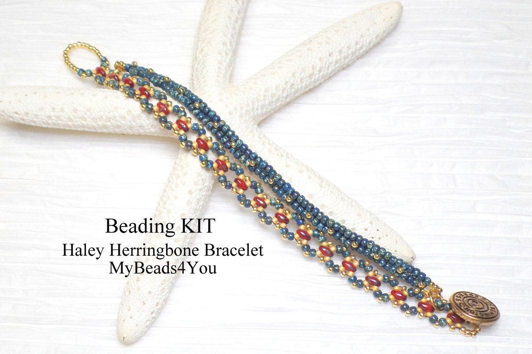 Beading Kit, Bracelet Beading Pattern and Tutorial, Seed Bead Wrap ...