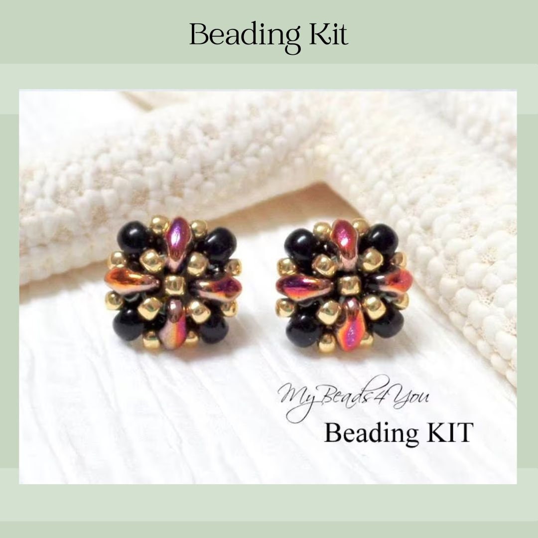 Beading Kit Earrings, Jewelry Making Patterns, Seed Bead Earring ...