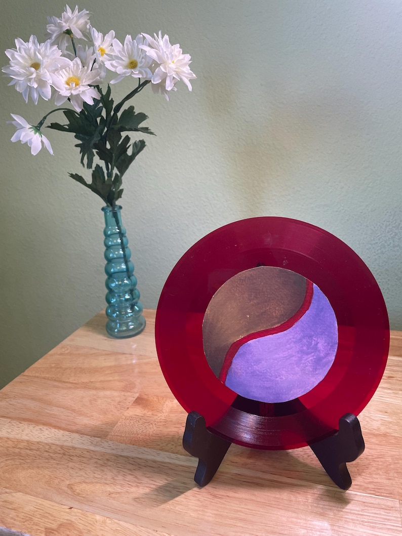Hand-altered 7-inch Vinyl Record Art: Blurred Ember Abstract Design - Etsy