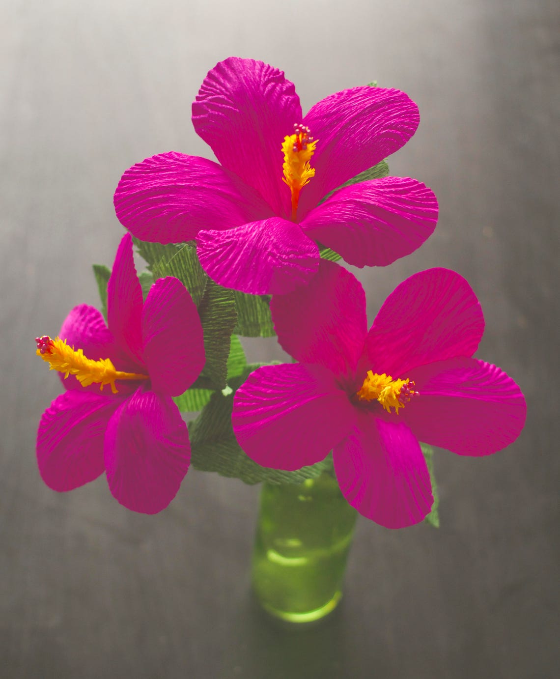 3 Hibiscus Paper Flowers-handmade Paper Flowers-gift - Etsy