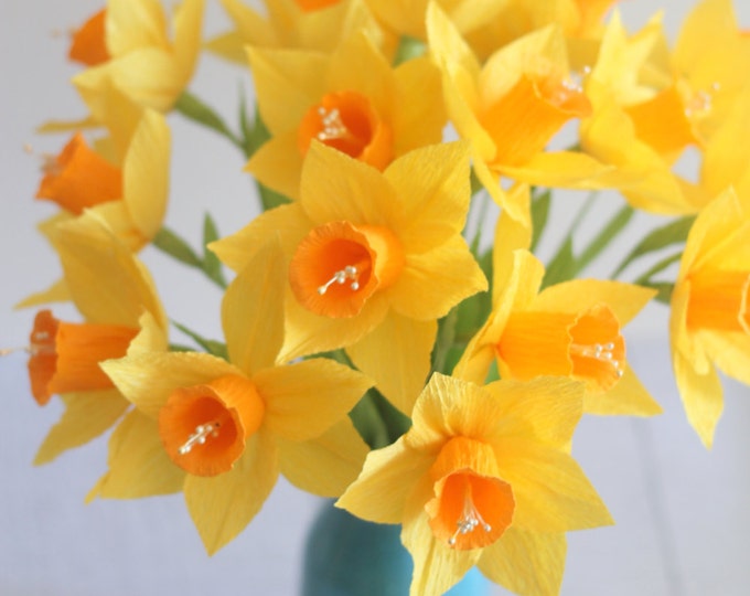 Dozen Paper Daffodils for Home Decor - Etsy