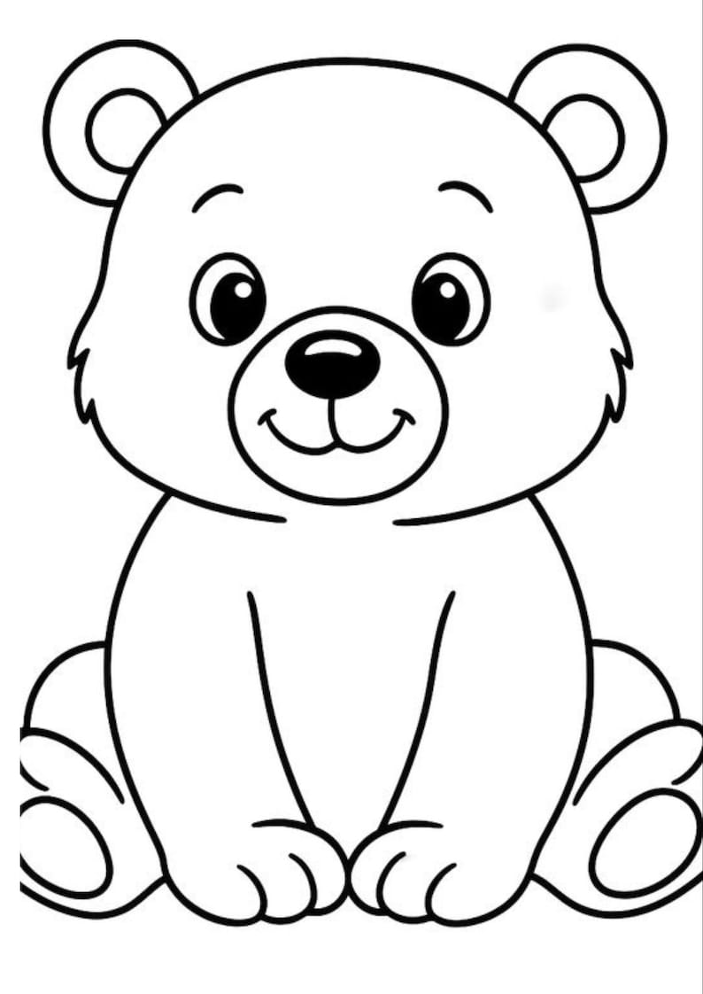 Large Cat Coloring Book for Kids (ages 4–8) – Easy Illustrations - Etsy ...