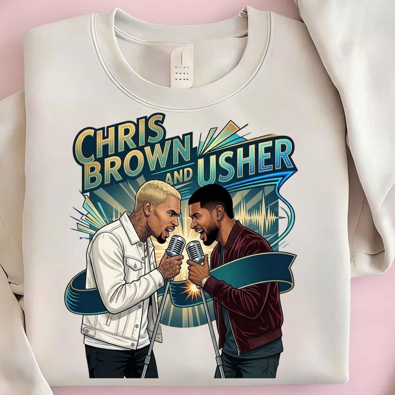 Usher and Chris Brown R&B Tour 2026 Digital PNG Bundle, Bootleg Rap Tee ...