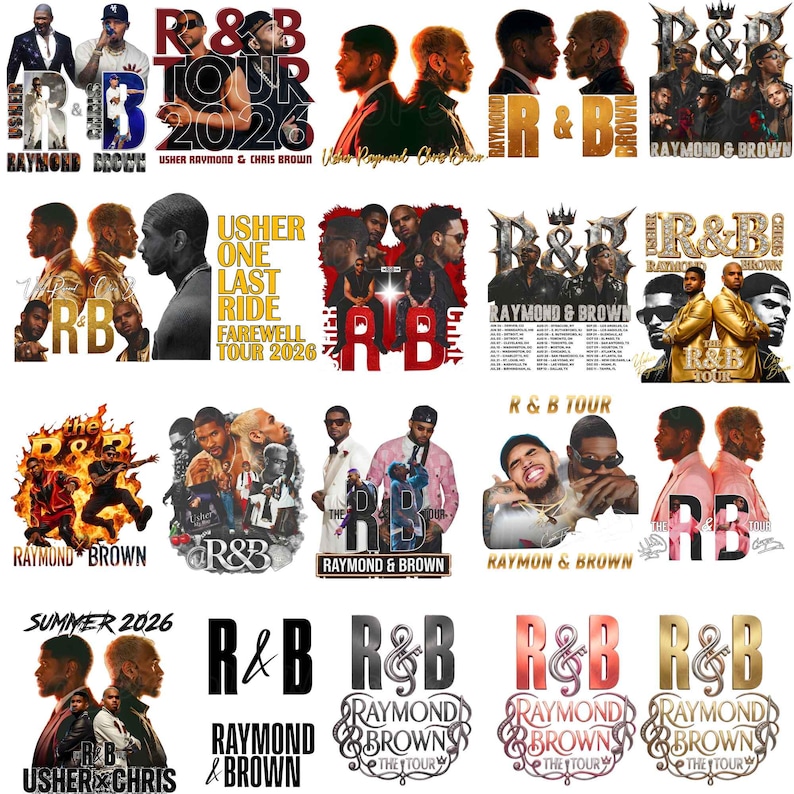 Chris Brown and Usher R&B Tour 2026 PNG Bundle, Concert Poster and ...