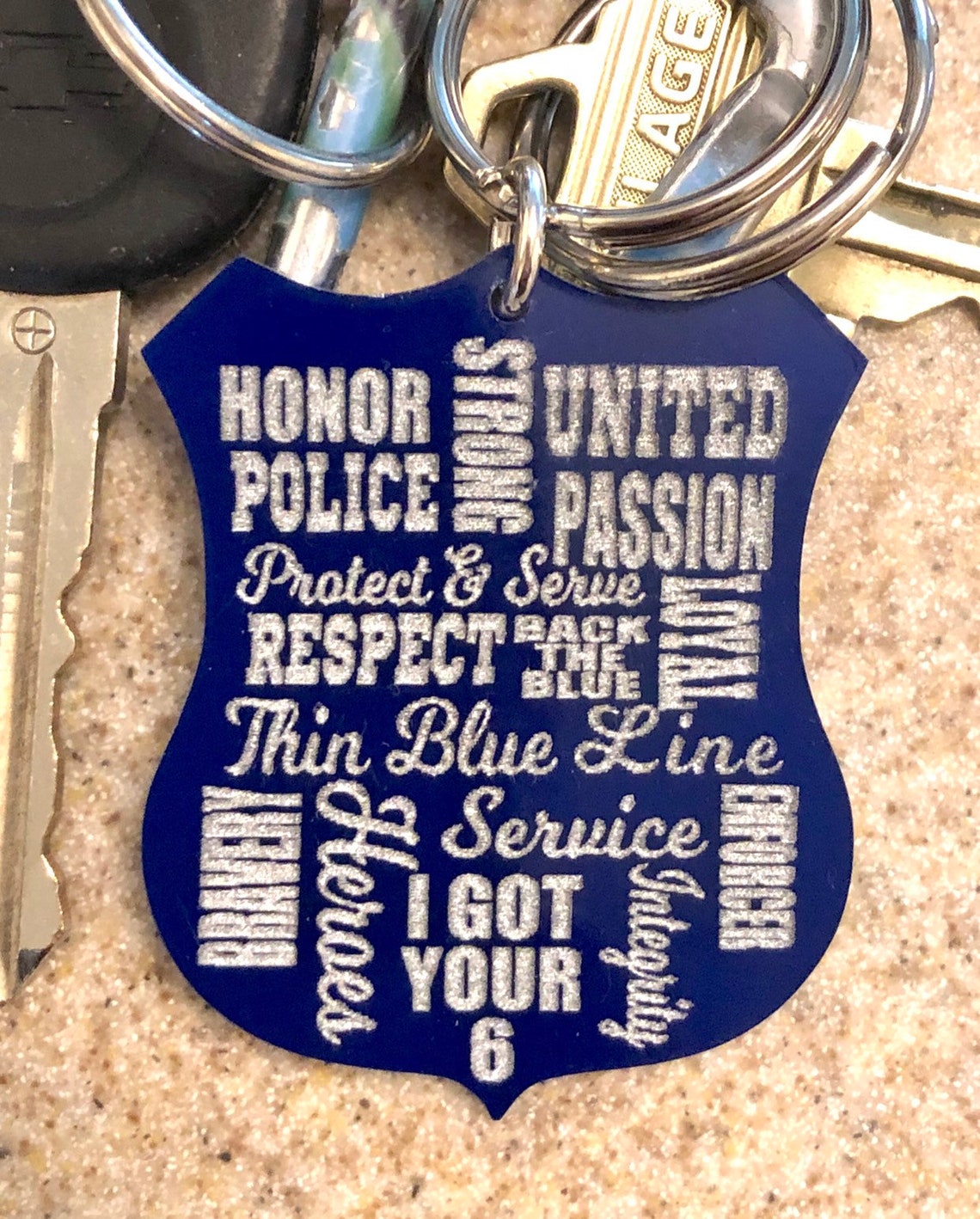 Police Badge 2 Keychain | Etsy