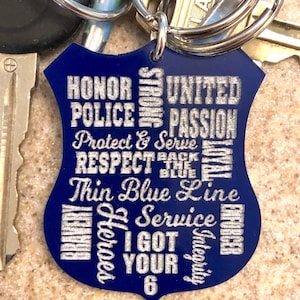 Police Badge 2" Keychain - Etsy