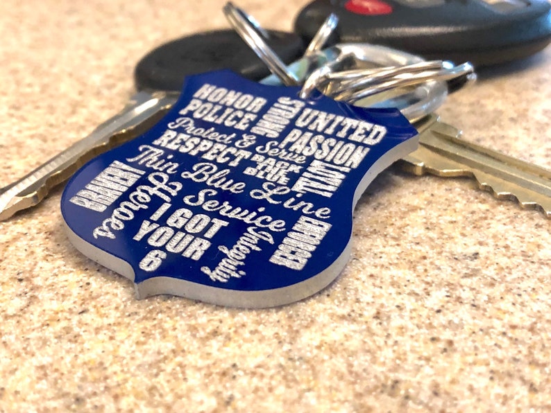 Police Badge 2 Keychain | Etsy