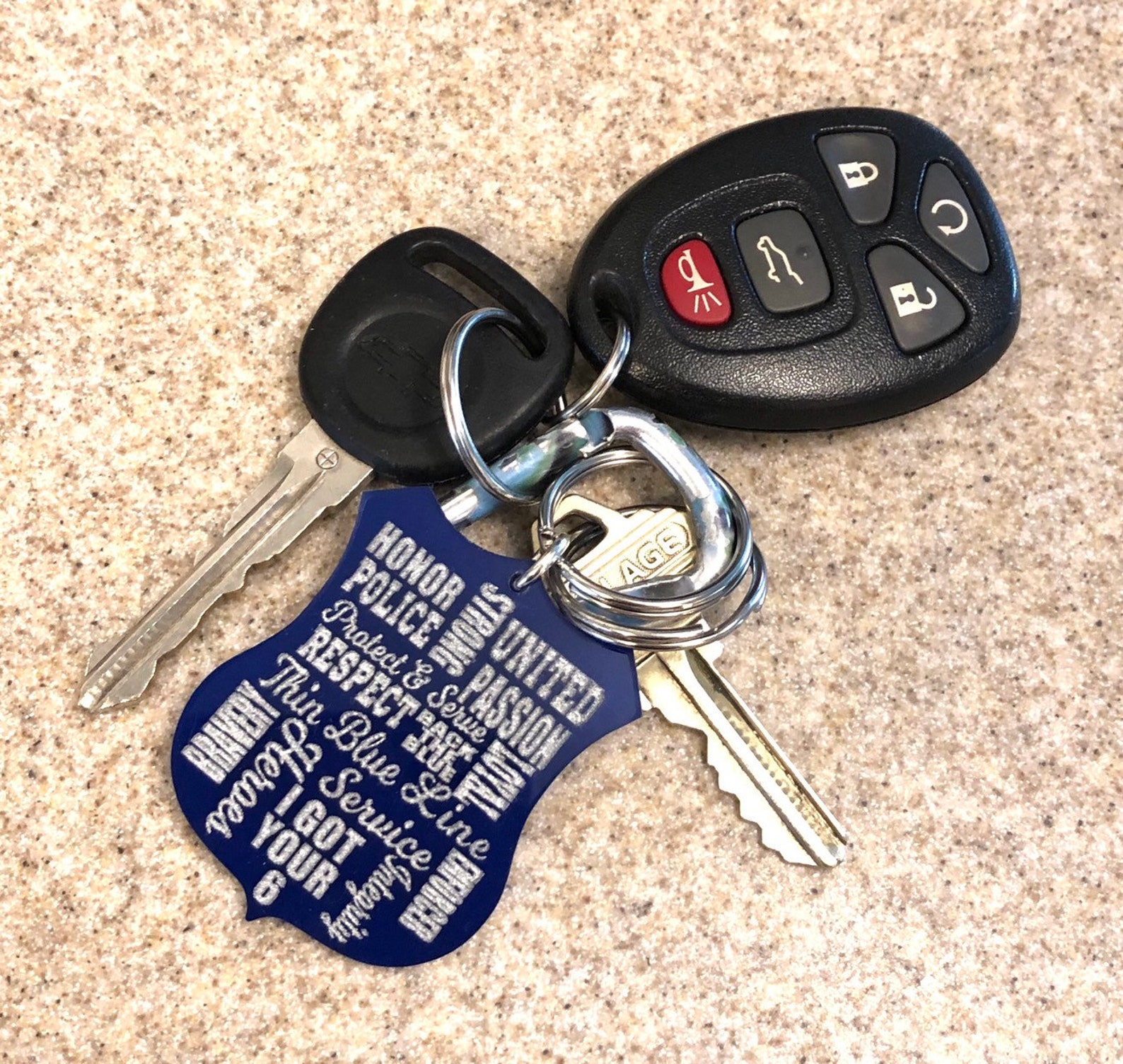 Police Badge 2 Keychain | Etsy