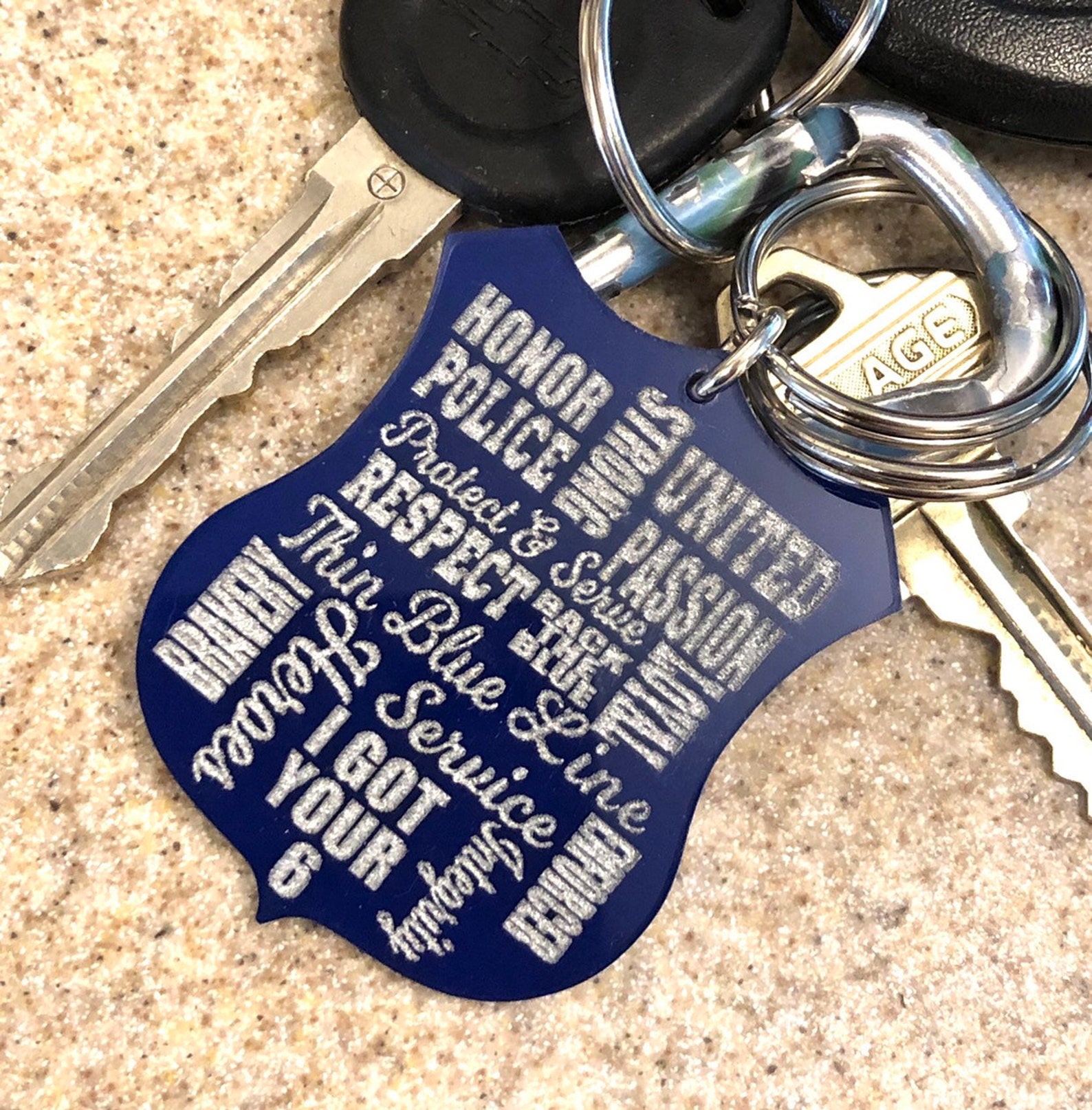 Police Badge 2 Keychain | Etsy