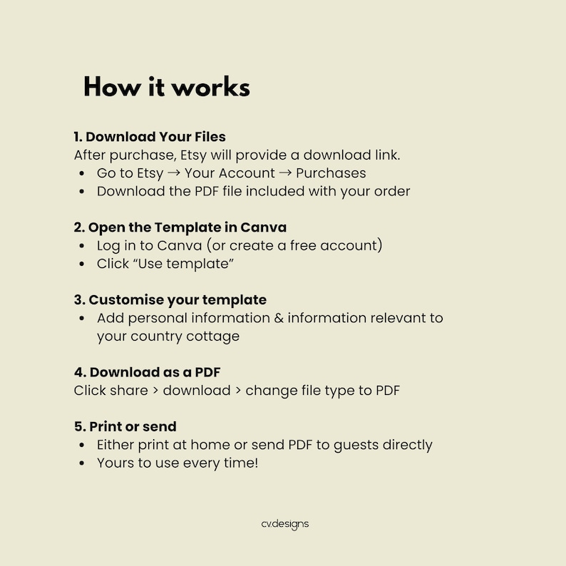 Cottage Airbnb House Manual Template | Editable Canva Welcome Pack ...