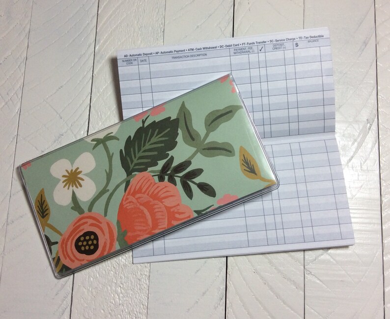 CHECKBOOK COVER Blushing Rosa Paper by Rifle Paper Co Pink - Etsy