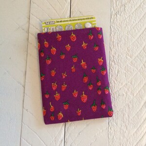 Birth Control Pill Sleeve - Pill Cover Travel - Strawberries Fabric ...