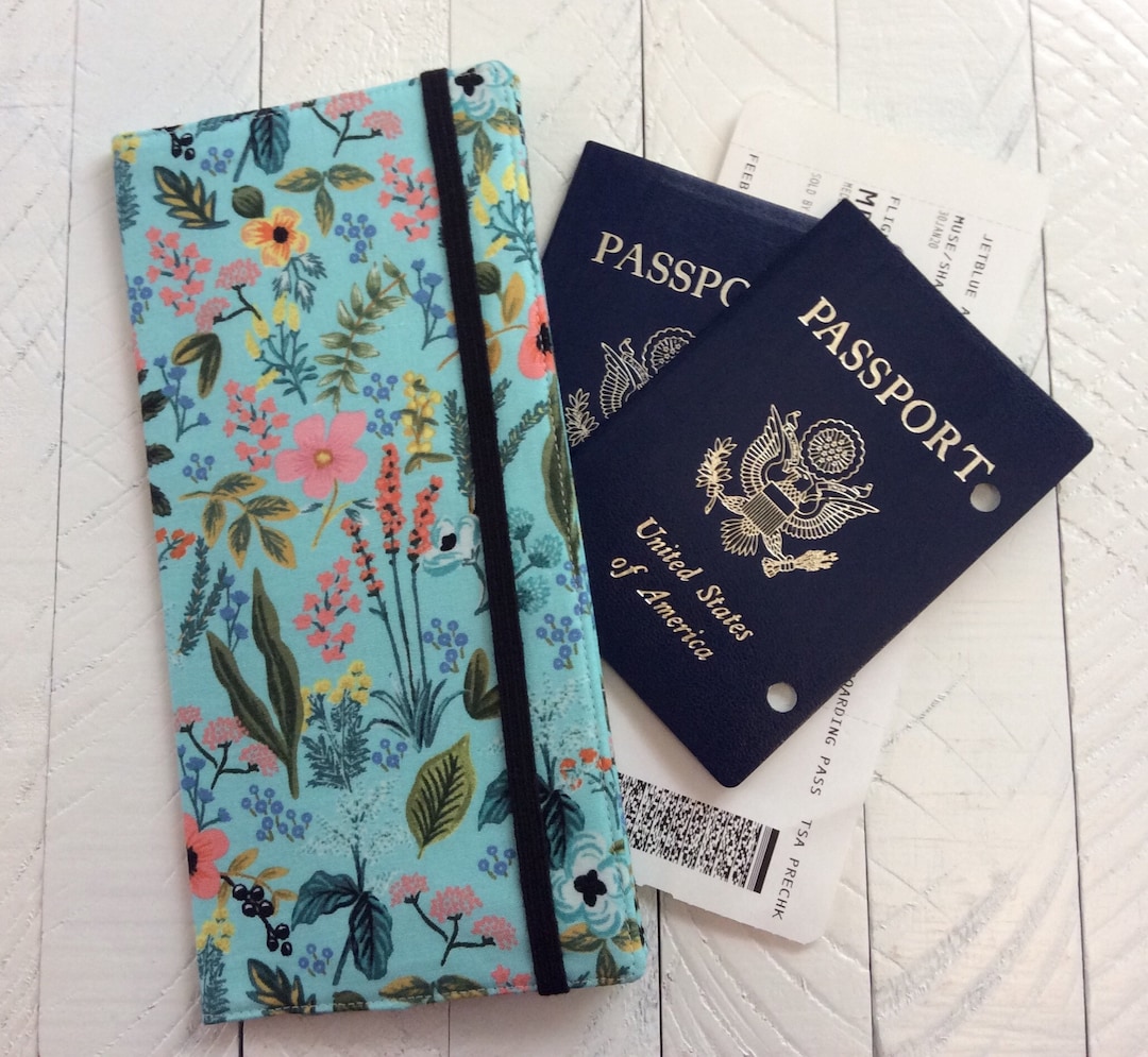 Floral Travel Wallet for Passport and Boarding Passes, Rifle Paper Duel ...