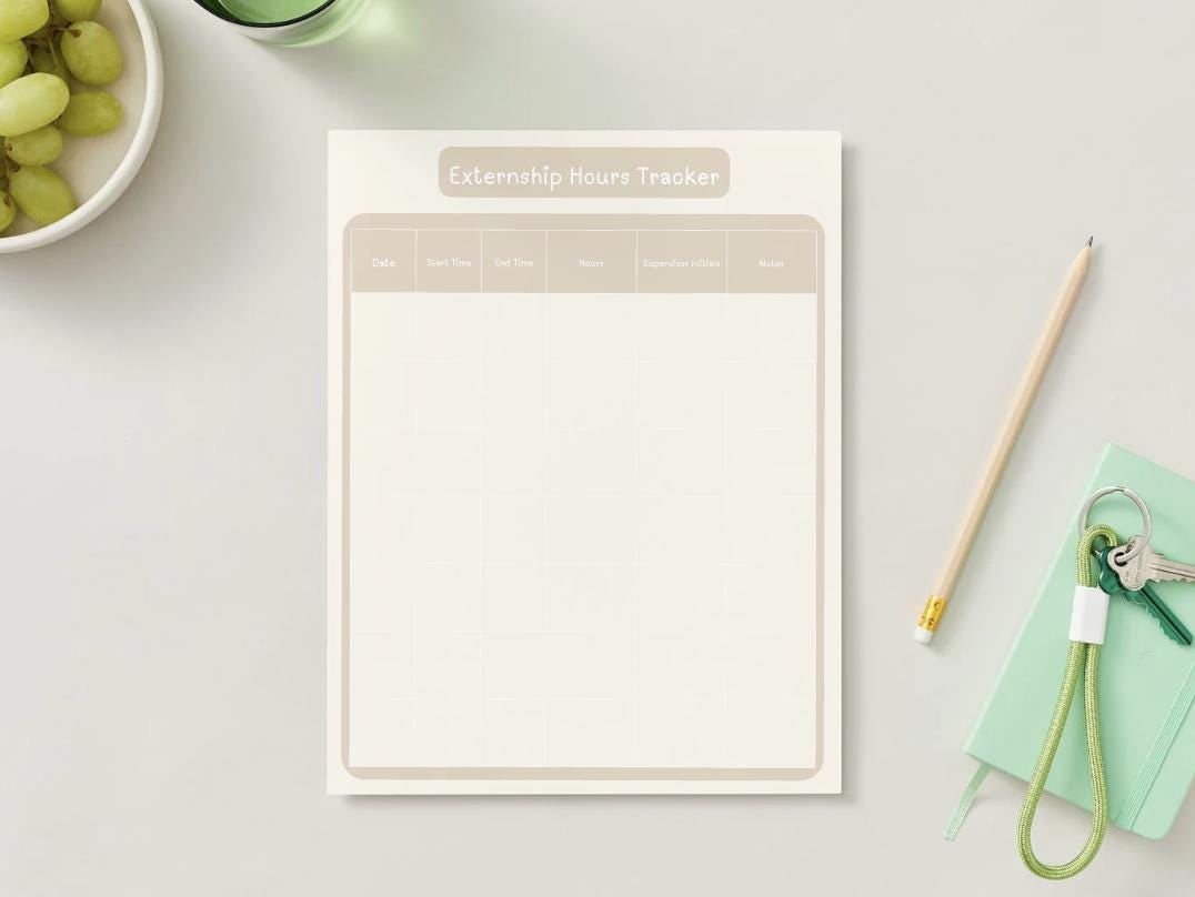 SLP Externship Hours Tracker | Clinical Practicum Log Sheet | Speech ...