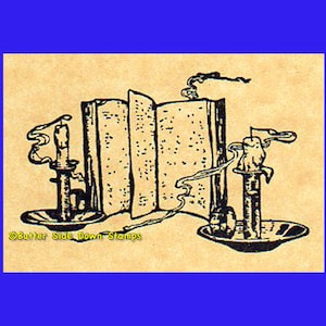 Magic Book Rubber Stamp - Etsy