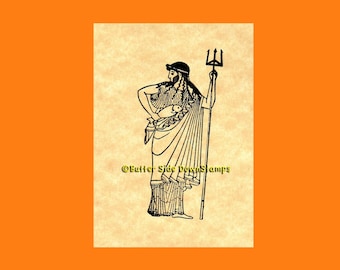 Greek God Stamp Set Poseidon God of the Sea Stamp for - Etsy