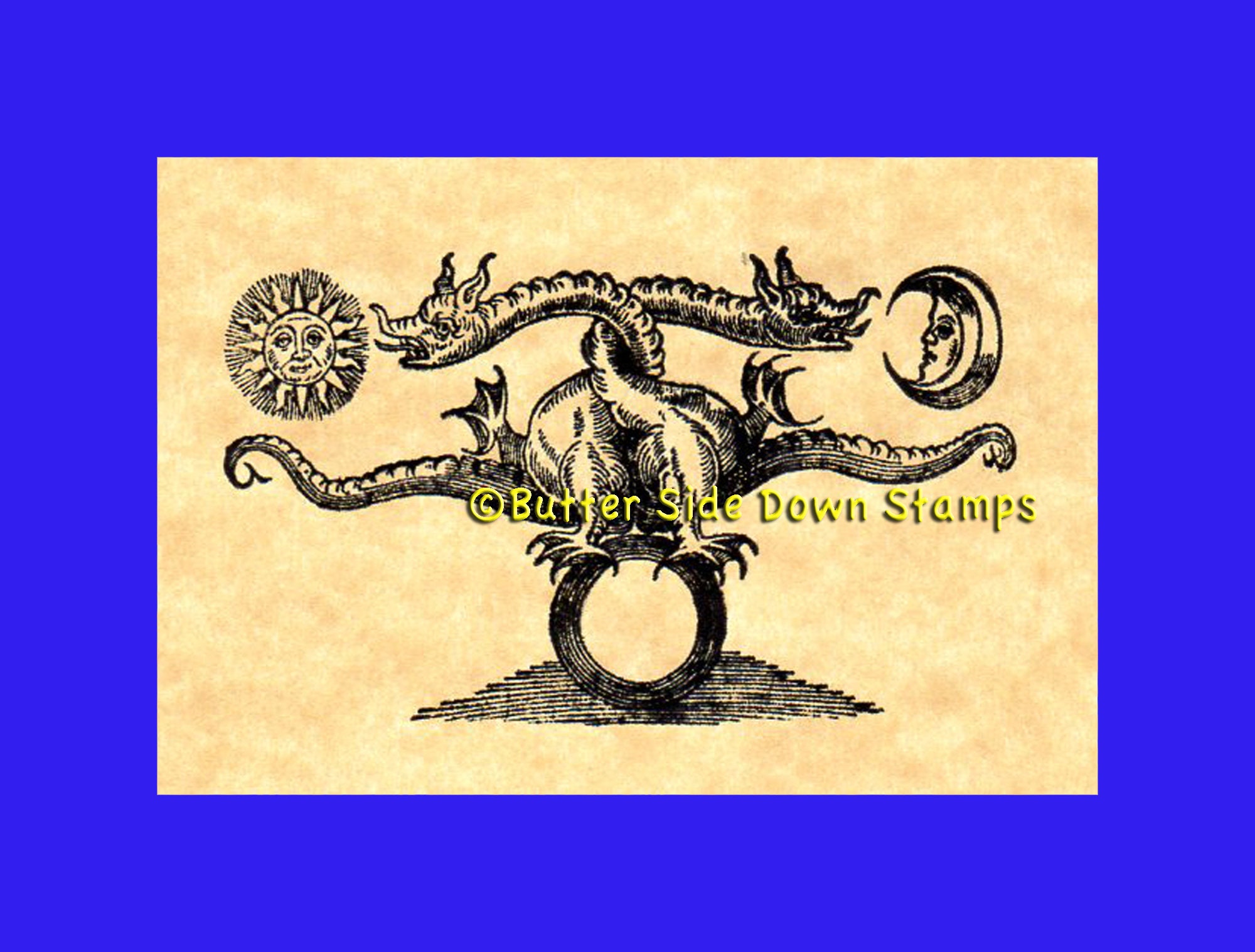 Alchemical Dragon Rubber Stamp - Etsy