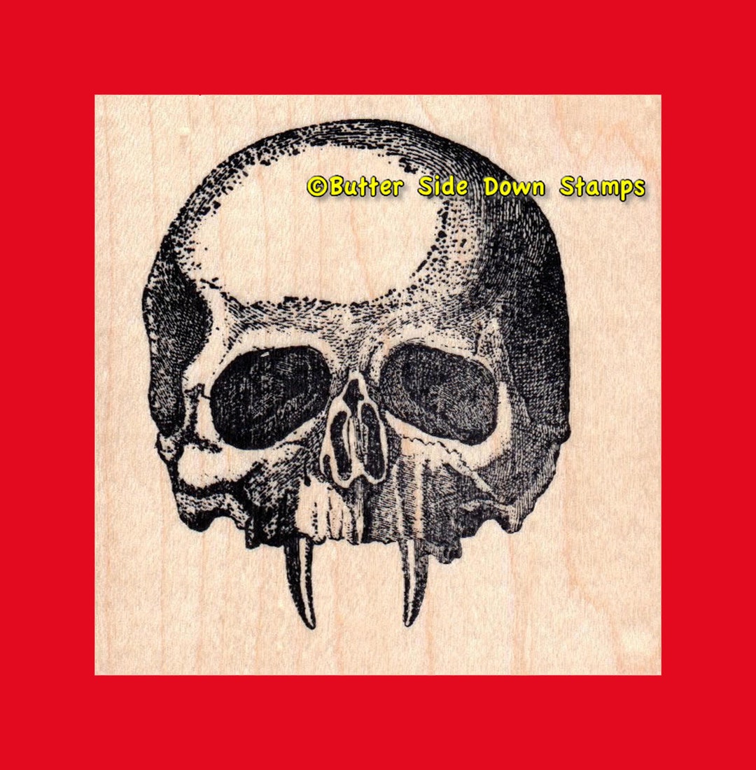 Vampire Skull Rubber Stamp - Etsy